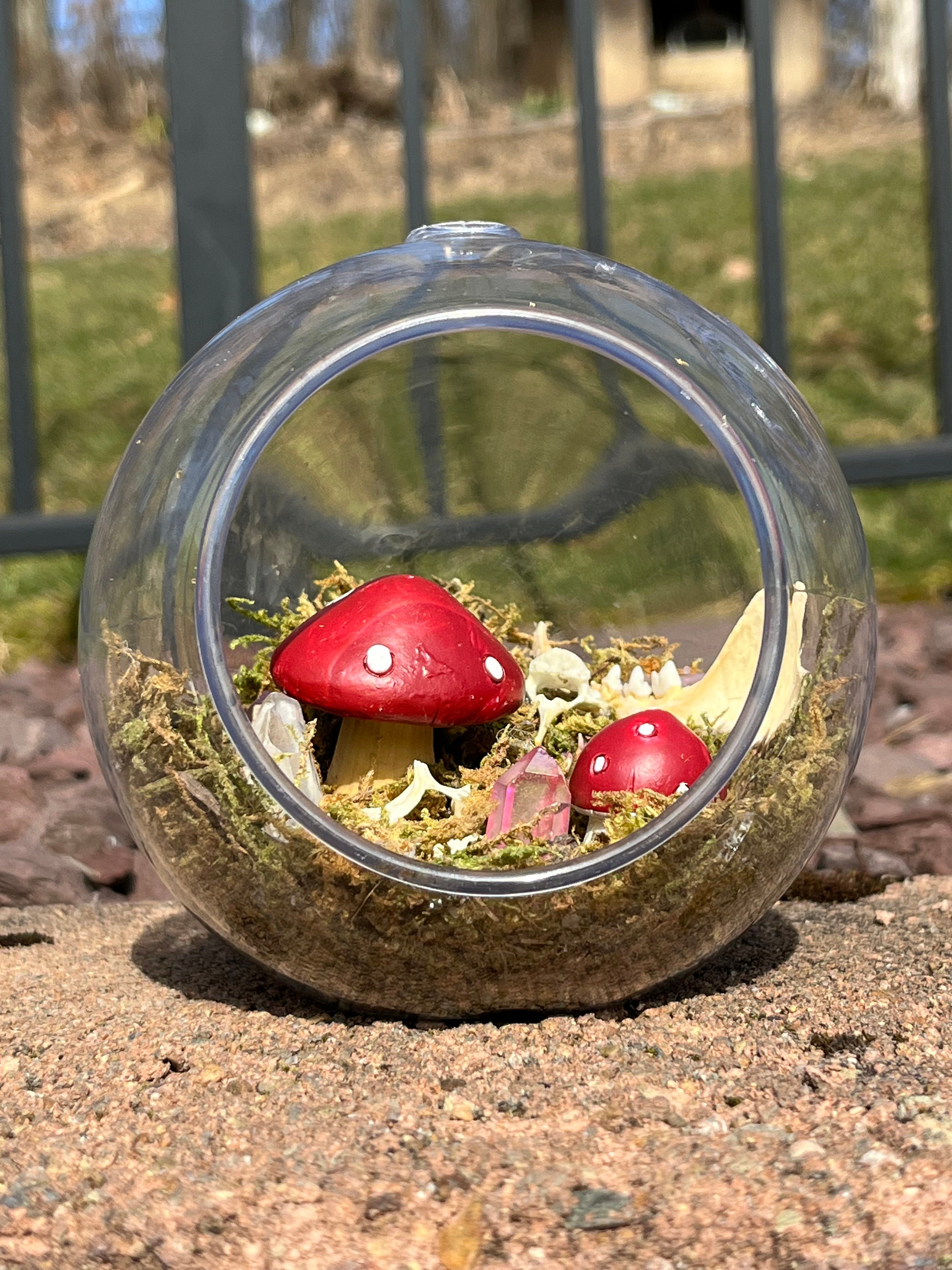 Cottagecore Witchy Terrarium Floral Animal Bone Fairy Garden Display ...