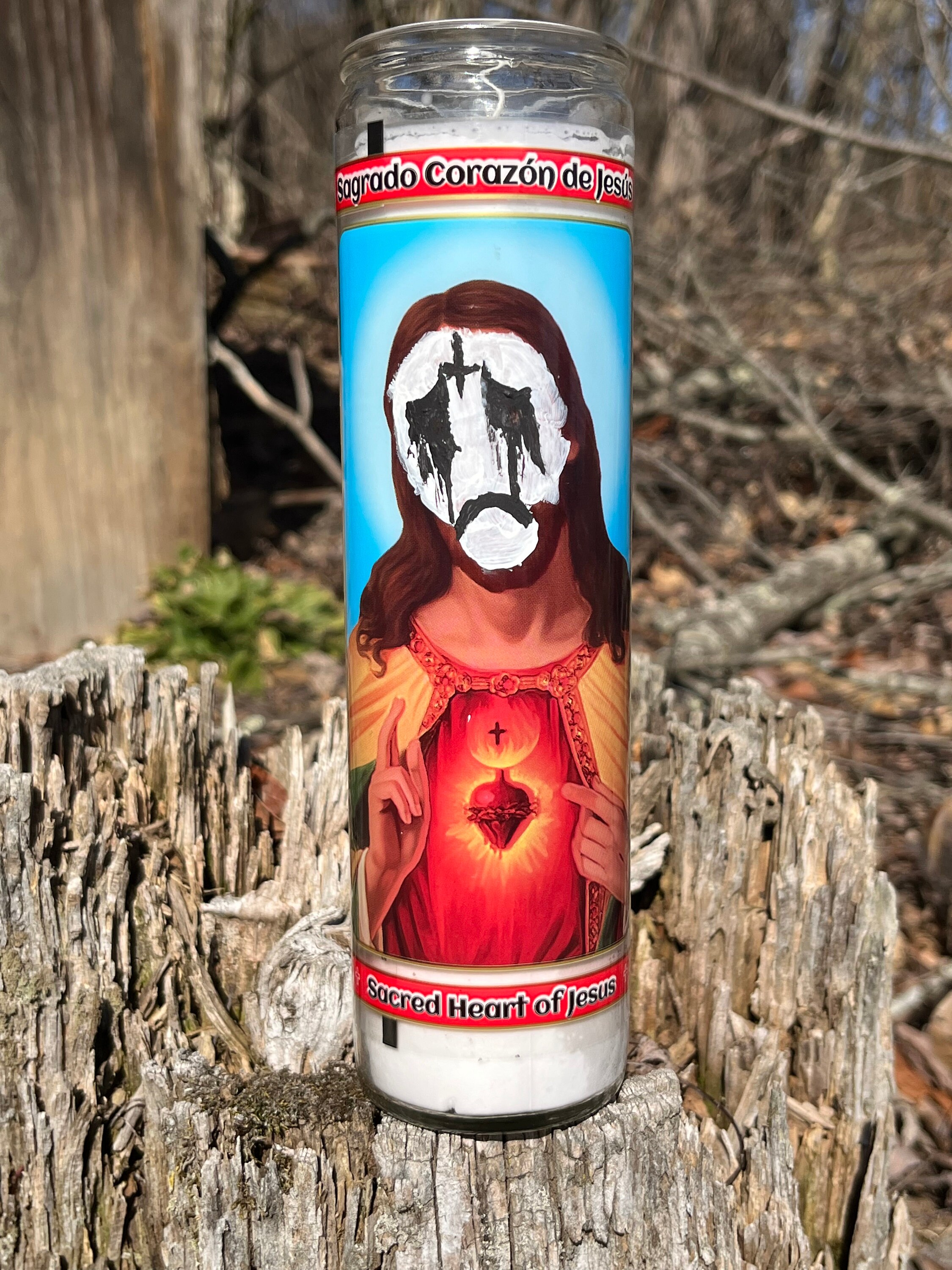 Corpse Paint Scared Heart of Jesus Black Metal Prayer Candle - Etsy