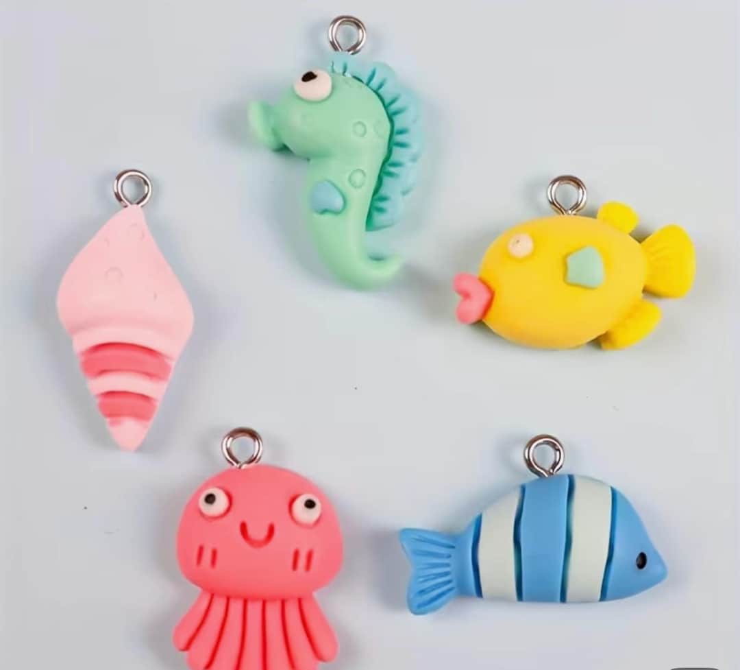 Fish Charms, Cute Charms, Resin Charms, Diy Jewelry, Ocean Charms - Etsy