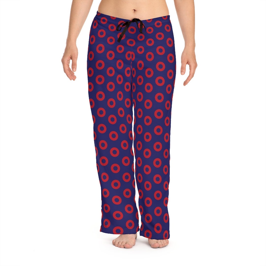 Phish Fishman Donut, Womens PJ Pants, Donut Pattern, Red Circle Donut ...