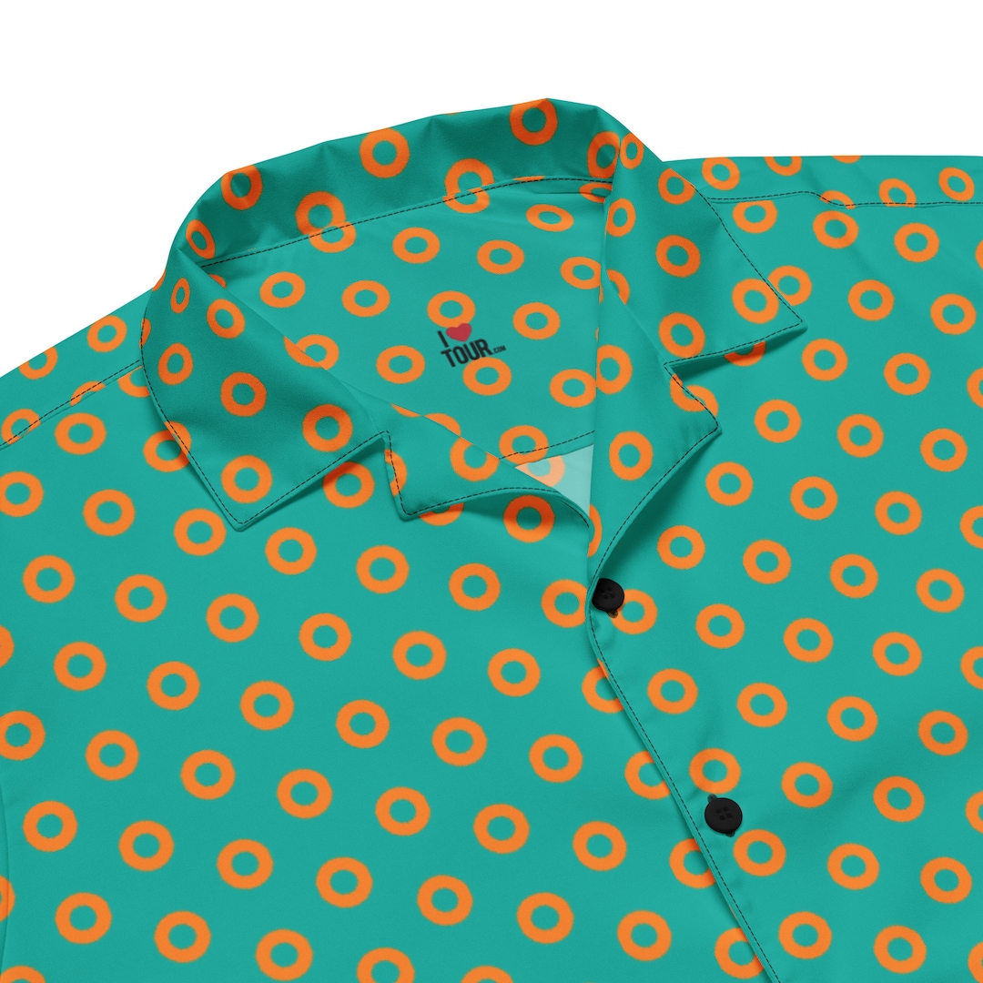 Phish Green / Orange Circle Donut Button Down Shirt Phish Mens Gift Red ...