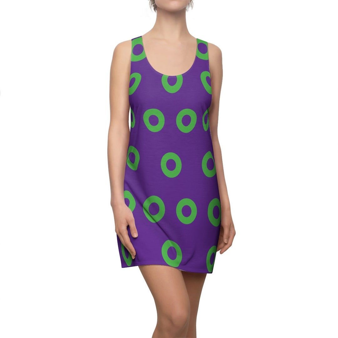 Phish Fishman Donut Women's Racerback Dress, Mexico 2019 Green Donuts ...