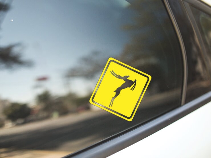 Antelope Caution Sign Vinyl Stickerphish Stickerphish - Etsy
