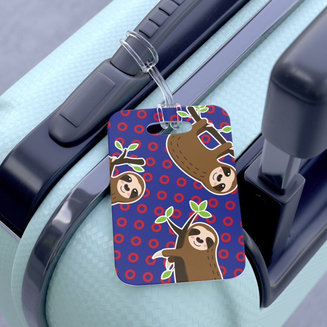 Sloth Red Circle Donut Bag Tag, Red Circle Donut Luggage Tag, Phish ...