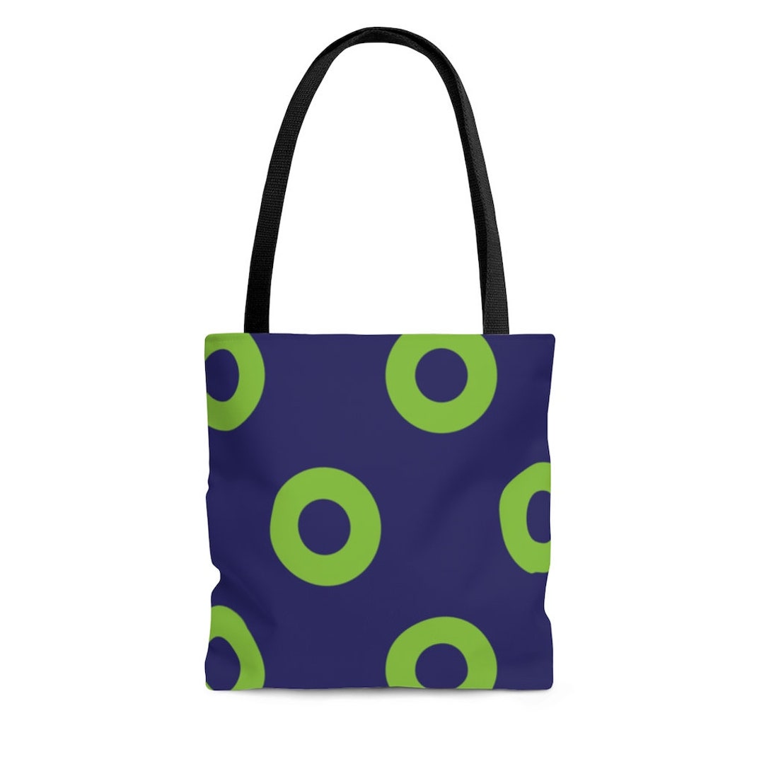 Phish Green Donut Tote Bag, LG Donuts, Phish Fishman Donut Pattern Bag ...