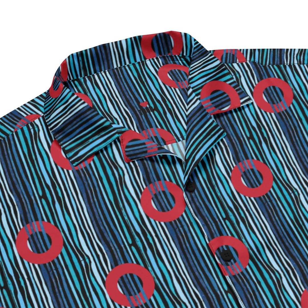 Phish Red Circle Donut Waves Button Down Shirt- Phish Mens Gift - Red ...