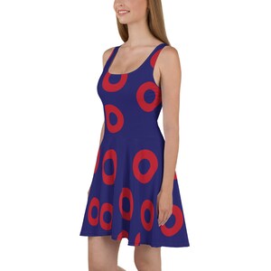 Phish Red Circle Donut Skater Dress - Red Circle Donut, Fishman Donut ...