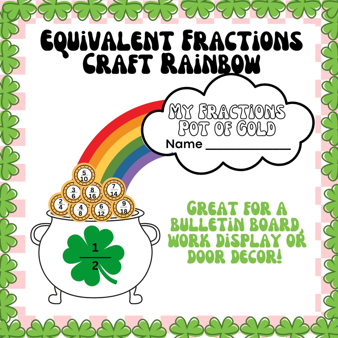 St. Patrick's Day Equivalent Fractions Rainbow Craft 3rd Grade ...