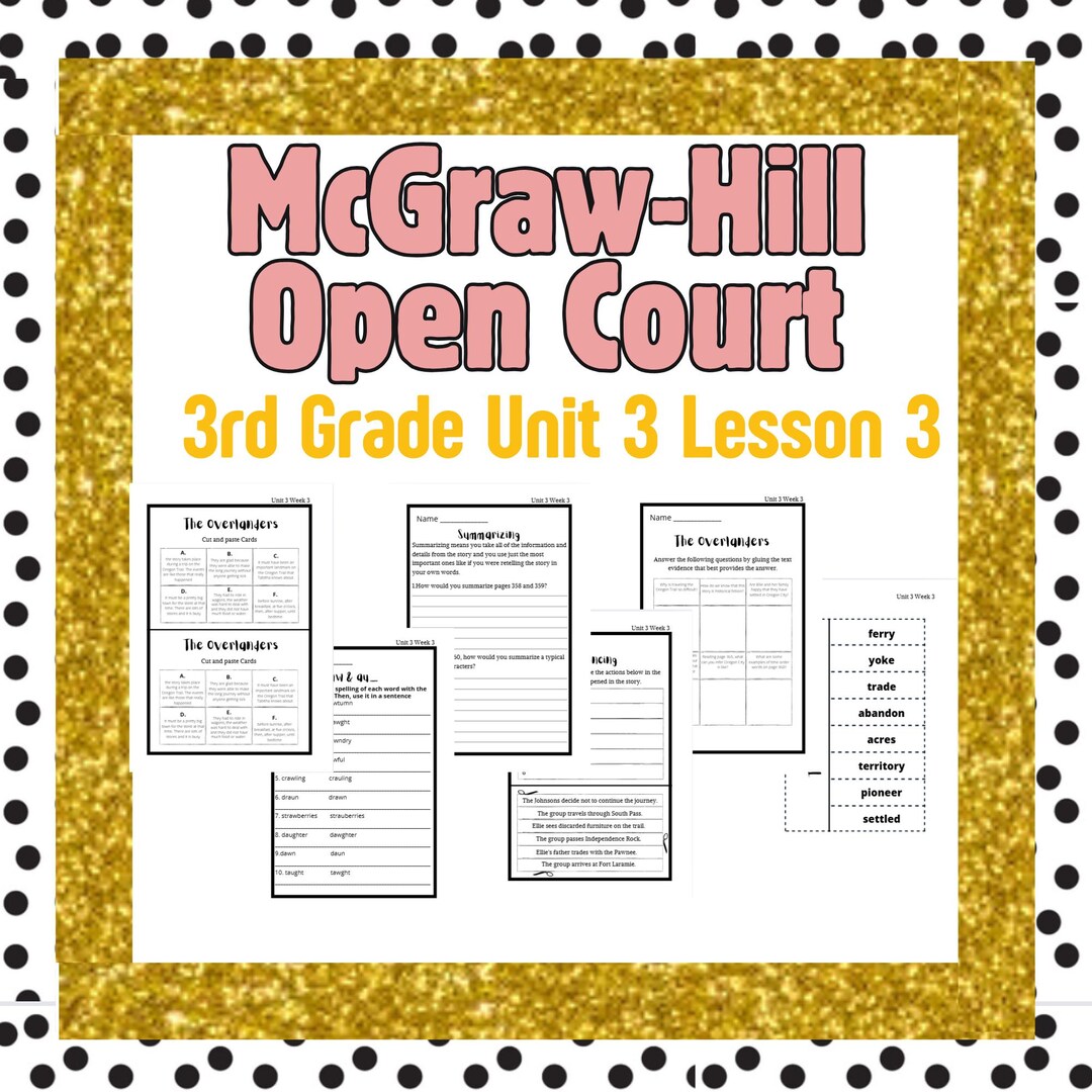 Open Court 3rd Grade Unit 3 Lesson 3 Week 3 Worksheets Vocabulary OCR ...