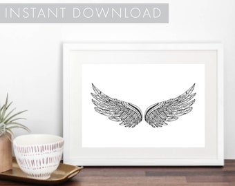 Angel wings print | Etsy