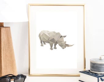 Rhino wall art | Etsy