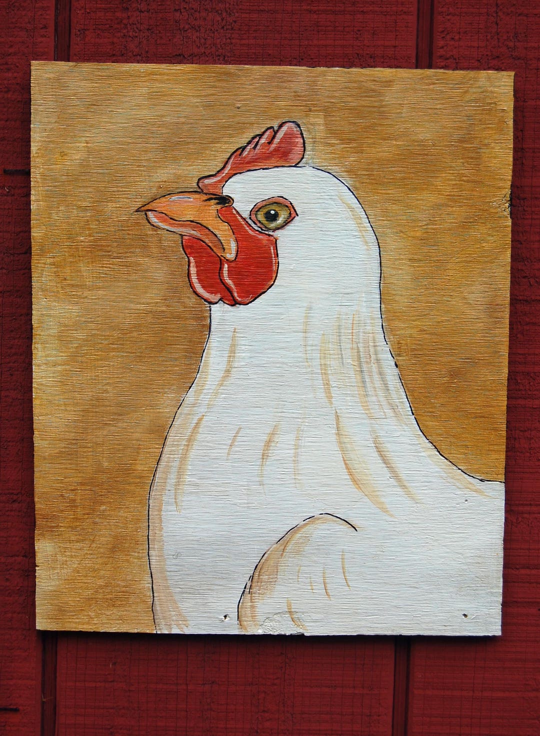 Original Chicken Acrylic Painting "helen" - Etsy