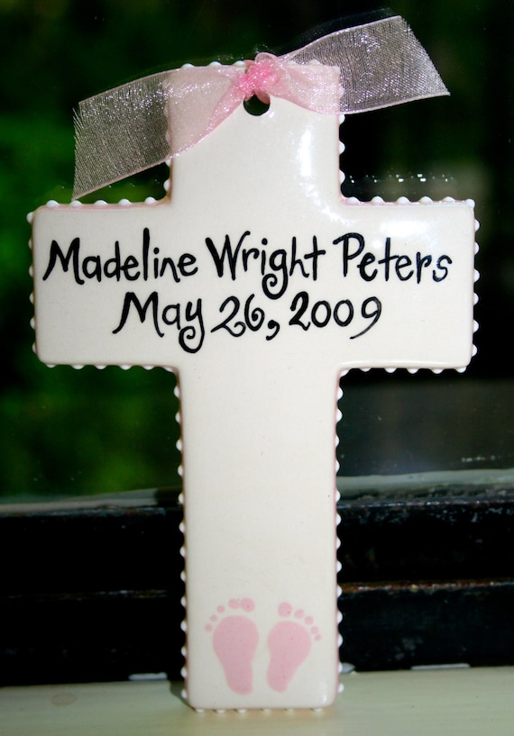 Girl Footprints Cross | Etsy