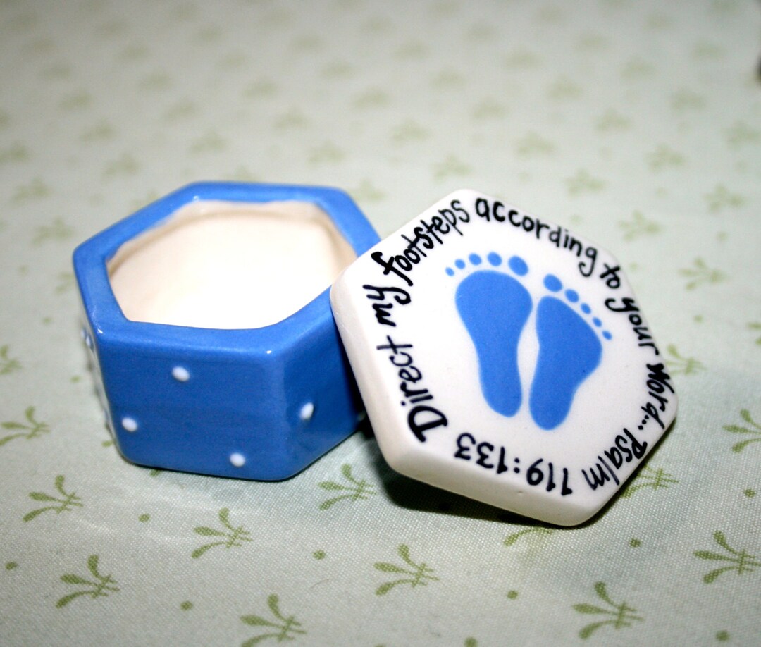 Baby Boy Footprints Box - Etsy