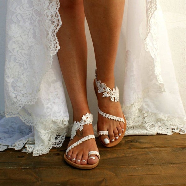 Bridal Flat Sandals - Etsy