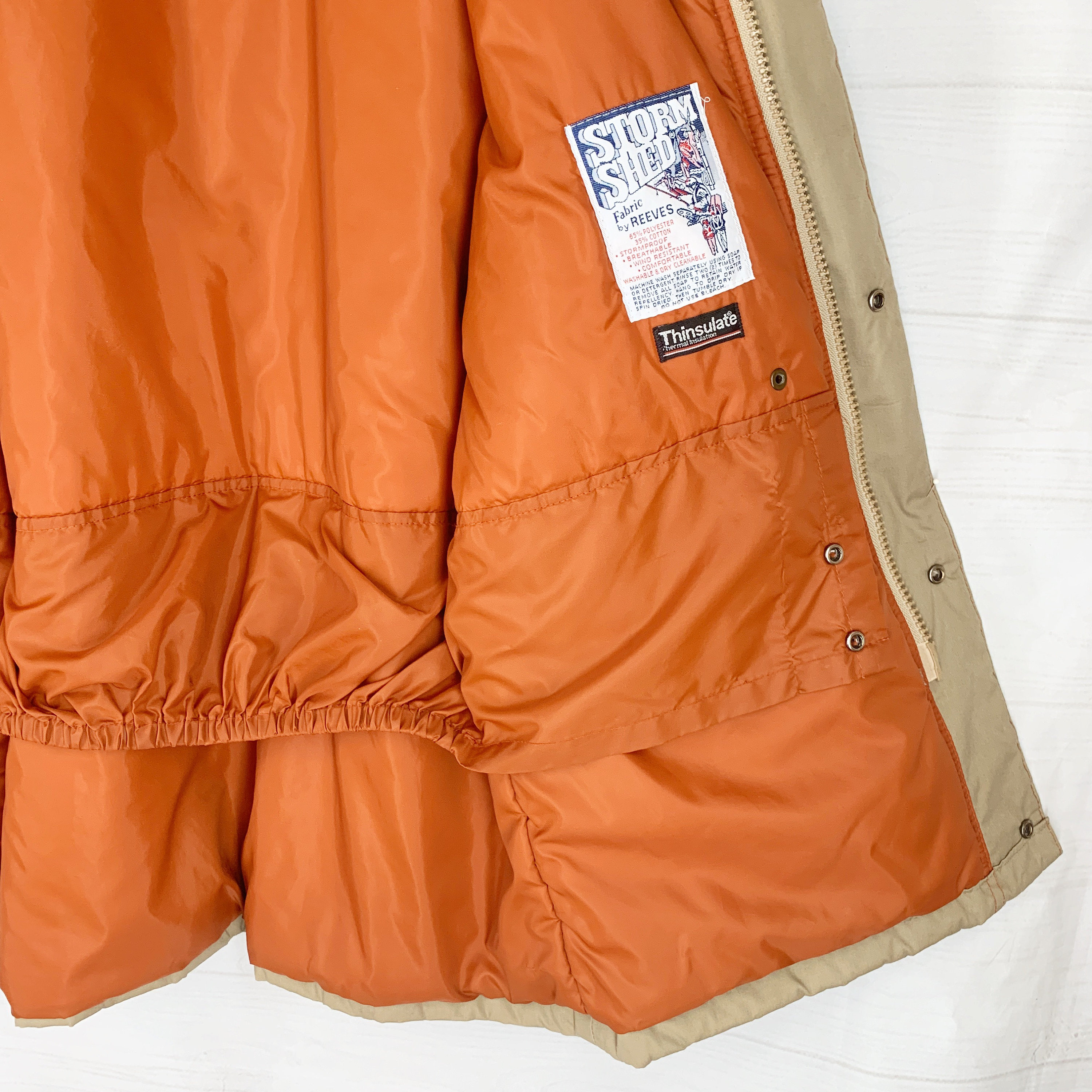 Vintage Fieldmaster Coat Mens M Beige Storm Shield Thinsulate Washable ...