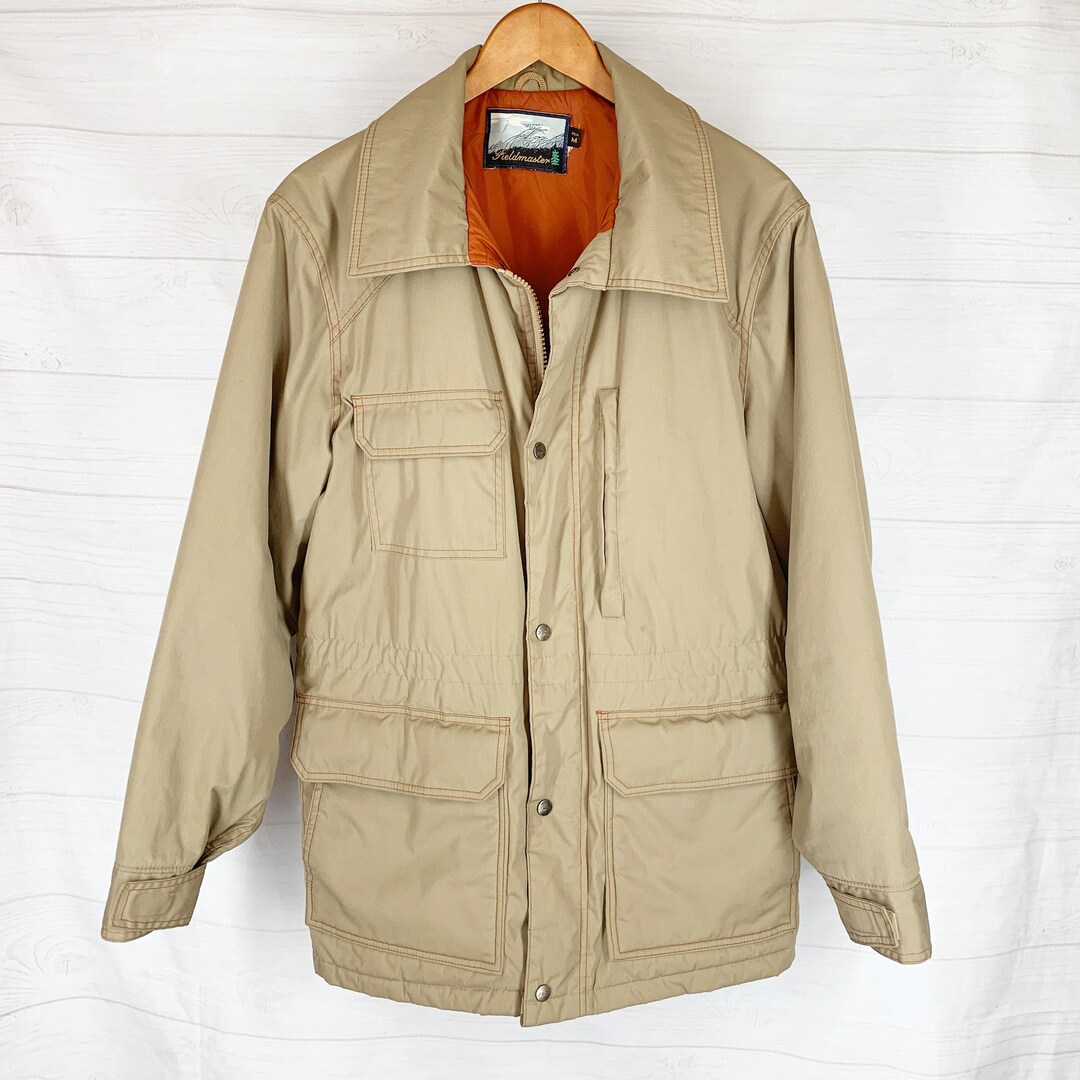 Vintage Fieldmaster Coat Mens M Beige Storm Shield Thinsulate Washable ...