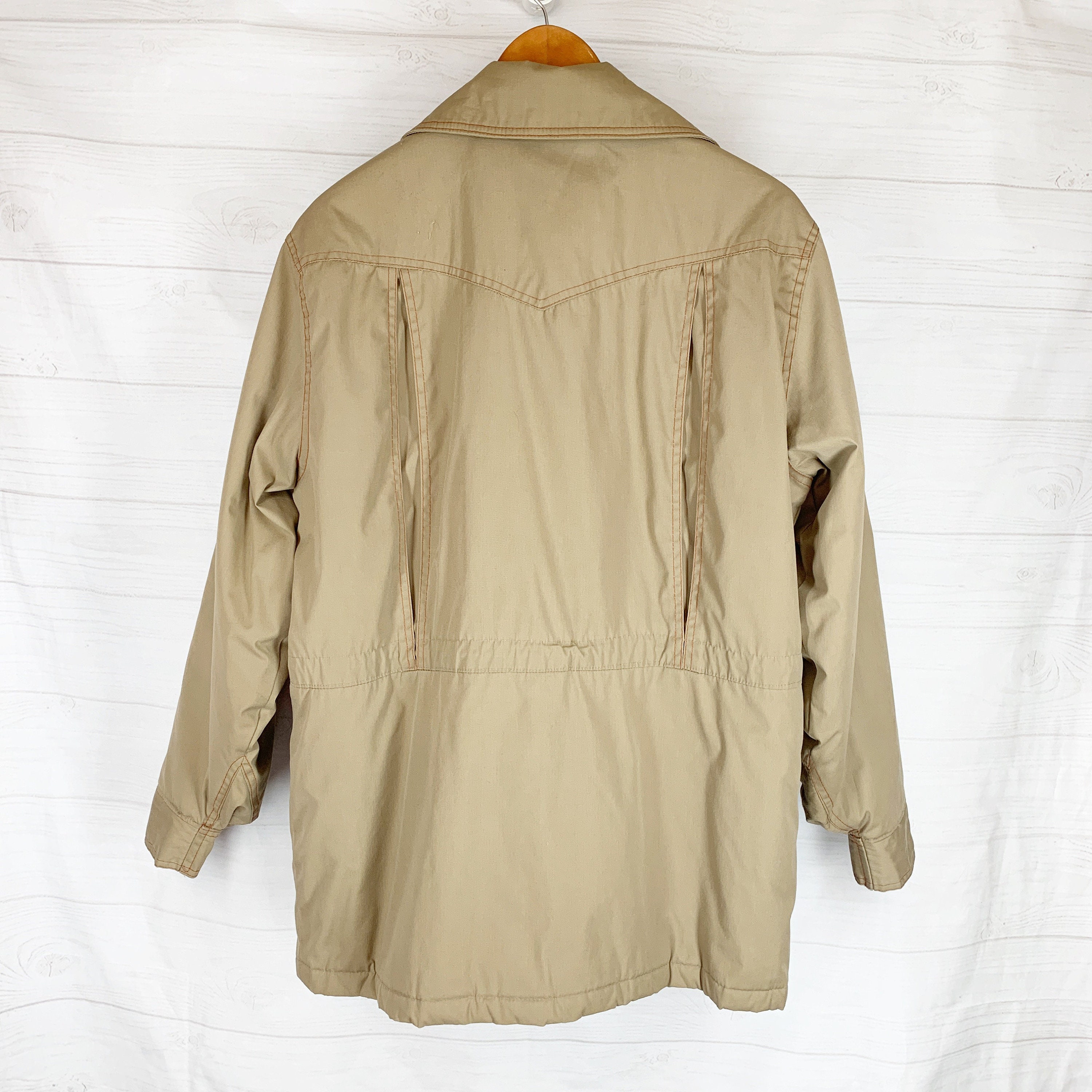 Vintage Fieldmaster Coat Mens M Beige Storm Shield Thinsulate Washable ...
