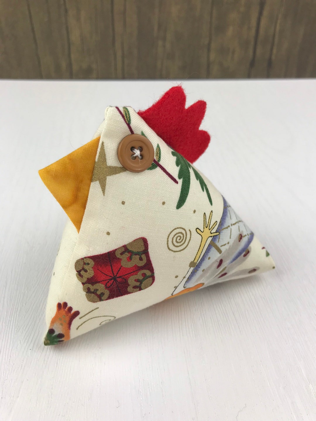 Chicken Pin Cushions, Novelty Pincushion, Fabric Pin Cushions, Sewing ...