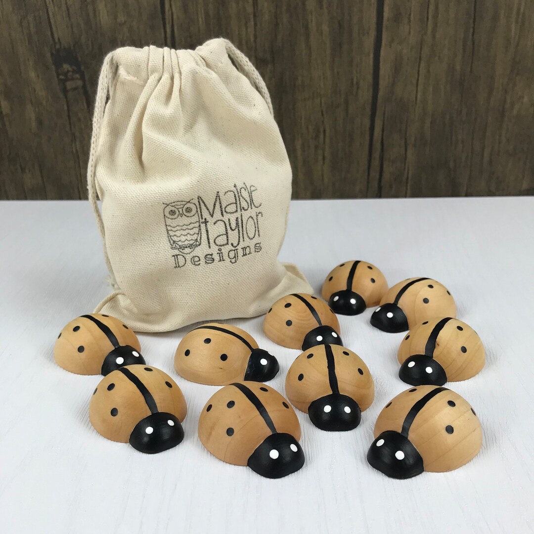 Large Lady Bugs, Wooden Counting Toy, Cute Stocking Stuffers for ...