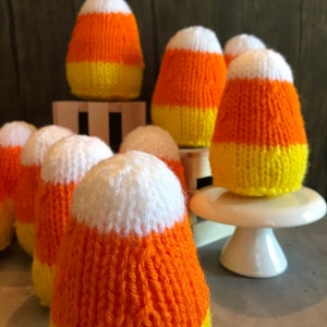 Knit Candy Corn, Fall Decor, Handmade Gift, Fall Gifts, Hostess ...