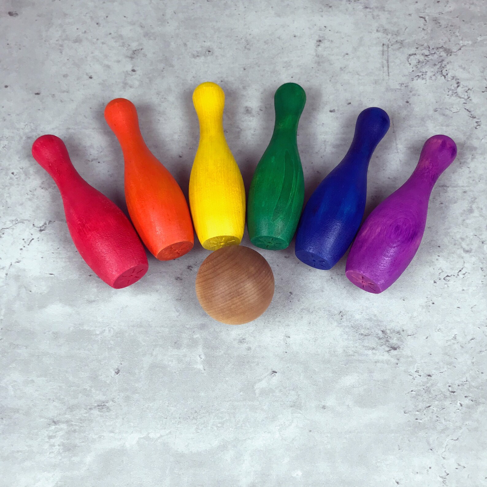 Kids Bowling Set Wood Bowling Pins Preschooler Gifts Indoor - Etsy