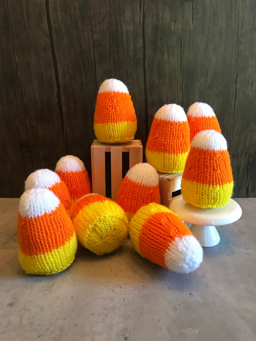 Knit Candy Corn, Fall Decor, Handmade Gift, Fall Gifts, Hostess ...