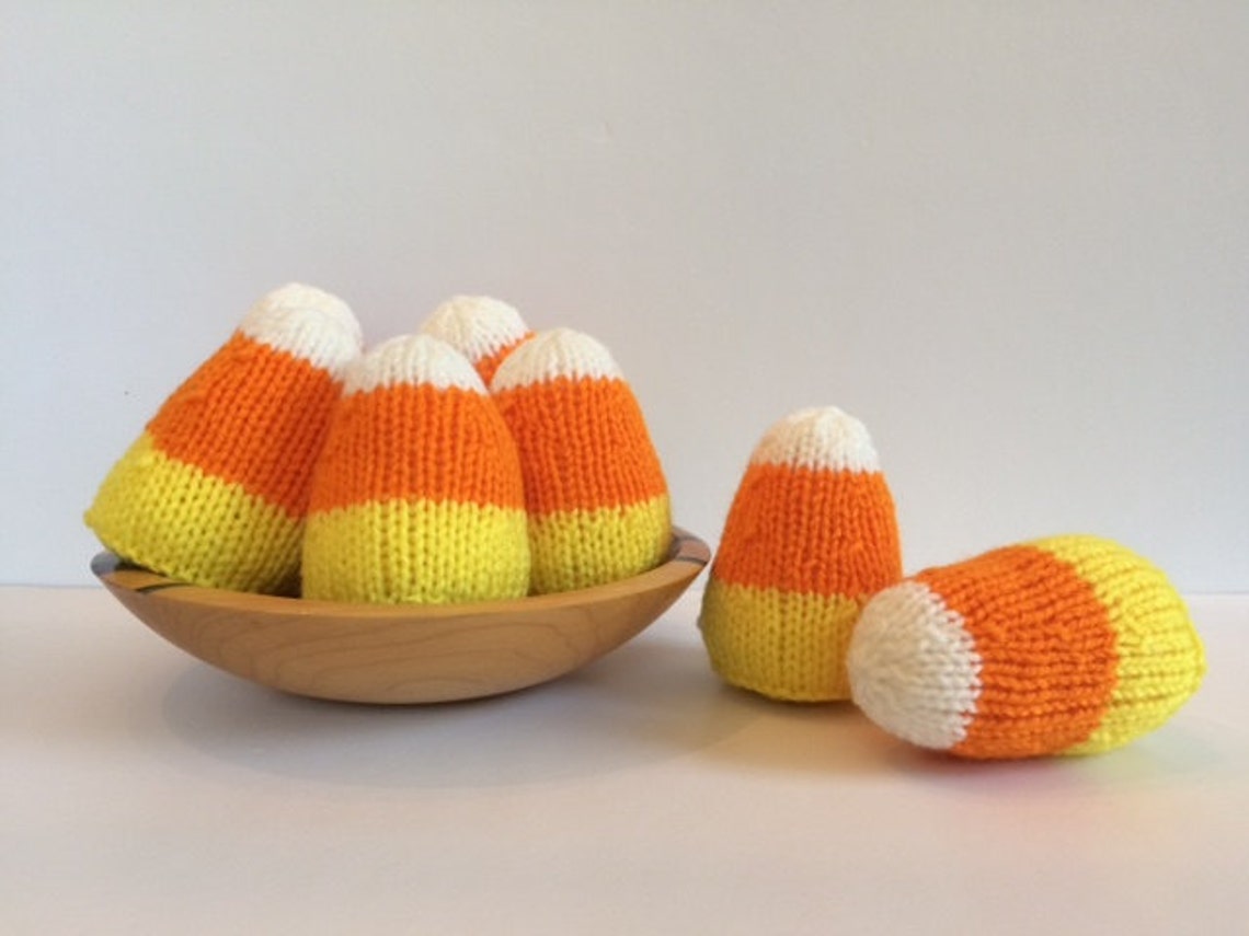 Knit Candy Corn, Fall Decor, Handmade Gift, Fall Gifts, Hostess ...