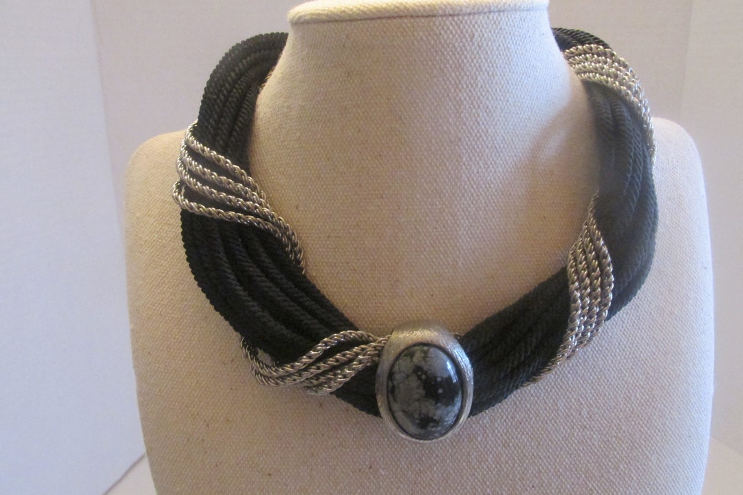 Vintage Designer Ron Rizzo RRD Braided Collar " Why Not" Statement ...