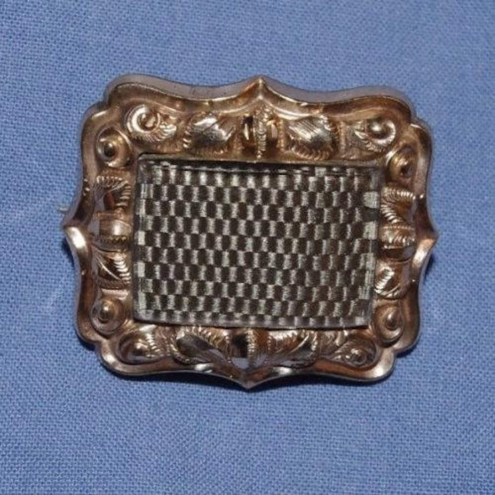 Antique 19th Century Pinchbeck Gold Mourning Brooch With Plaited Hair ...