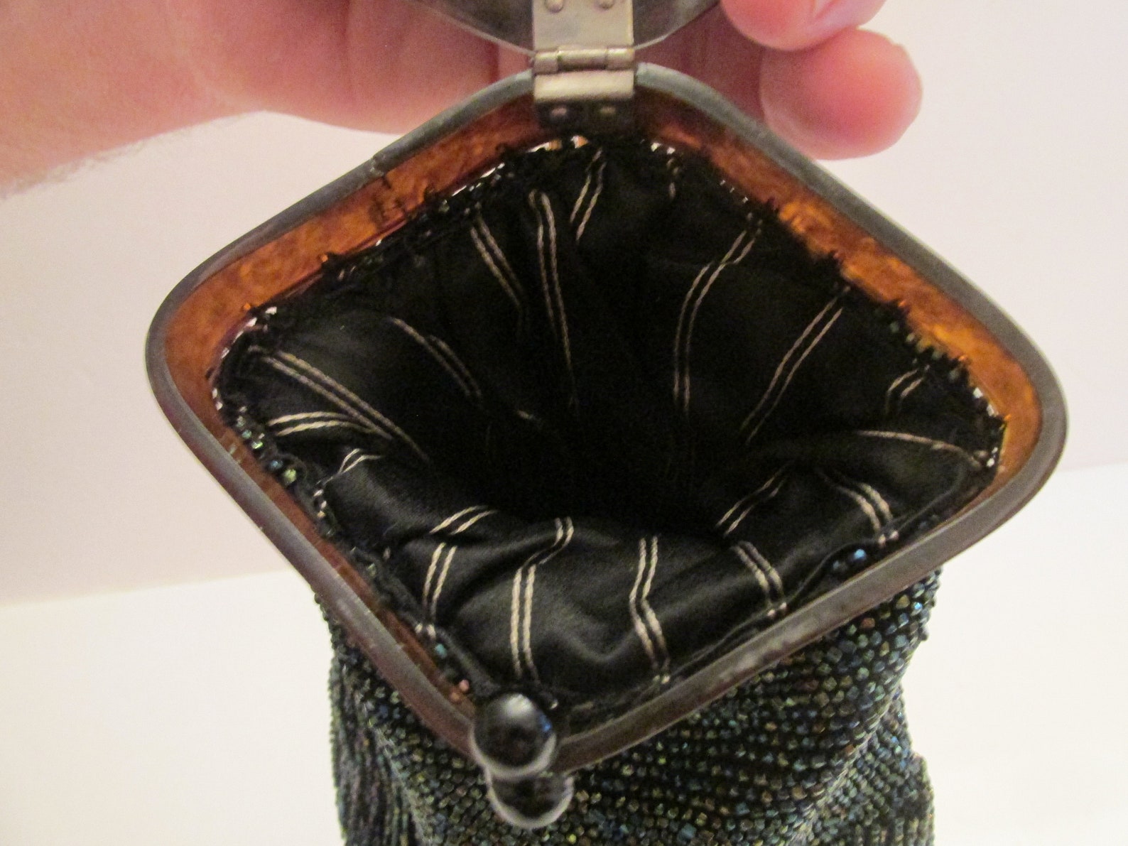 Gorgeous Art Deco Beaded Handbag With Tassel and Mirror - Etsy