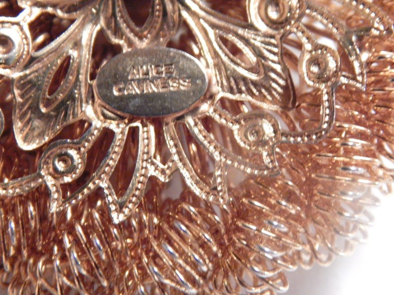 Stunning Alice Caviness Signed Vintage Big Chunky Gold Tone & Faux ...