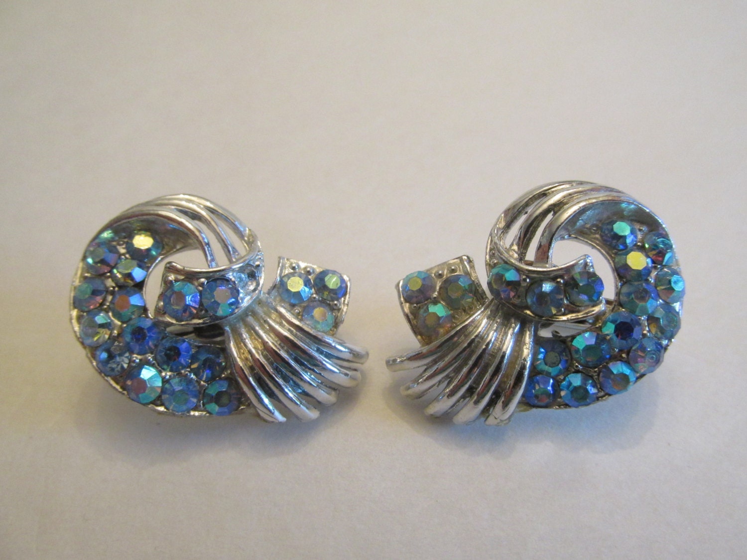 Gorgeous Vintage CORO Peacock Pin With Matching Earrings - Etsy