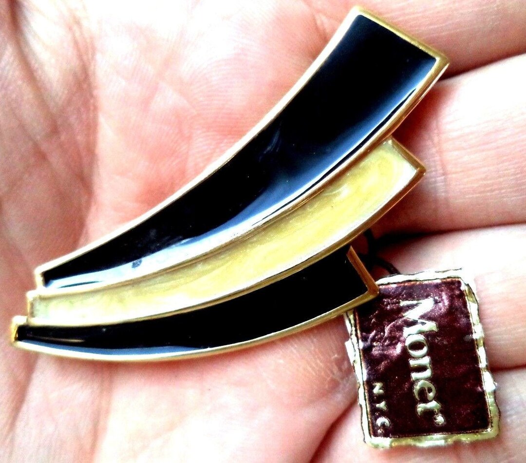Monet Signed Vintage Enamel Modernist Pin With Original Tag - Etsy