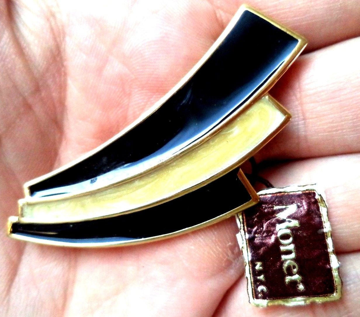 Monet Signed Vintage Enamel Modernist Pin With Original Tag - Etsy