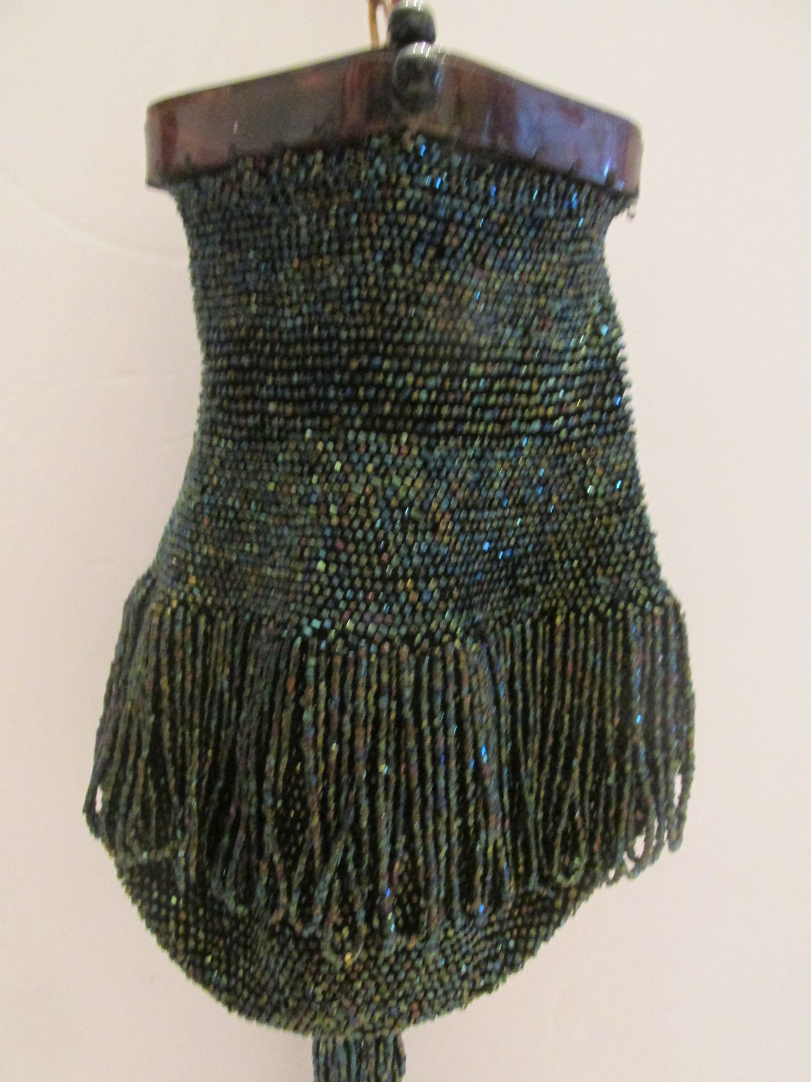 Gorgeous Art Deco Beaded Handbag With Tassel and Mirror - Etsy