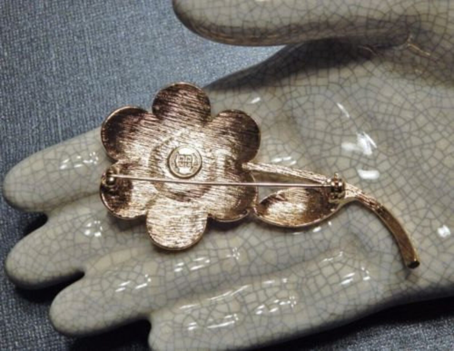 Stunning Vintage Signed Givenchy Big Flower Brooch With Faux Pearl ...