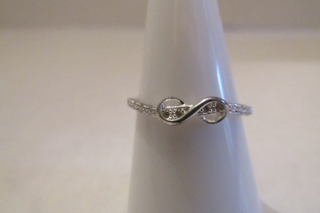 Vintage Sterling Silver Infinity Design CZ Ring (size 7) - Etsy