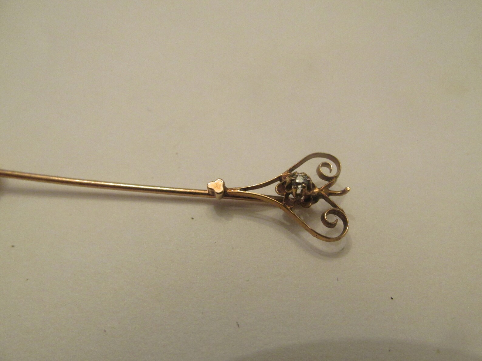 Stunning 10K Yellow Gold With Genuine Diamond Vintage Stick - Etsy