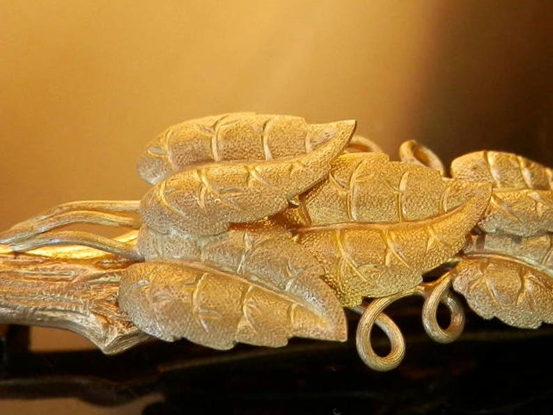 Antique 1800's Repousse Leaf Victorian Brooch - Etsy