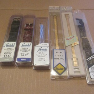 Big Lot of 17 Assorted Vintage Watchbands Mostly All New Plus a Working ...