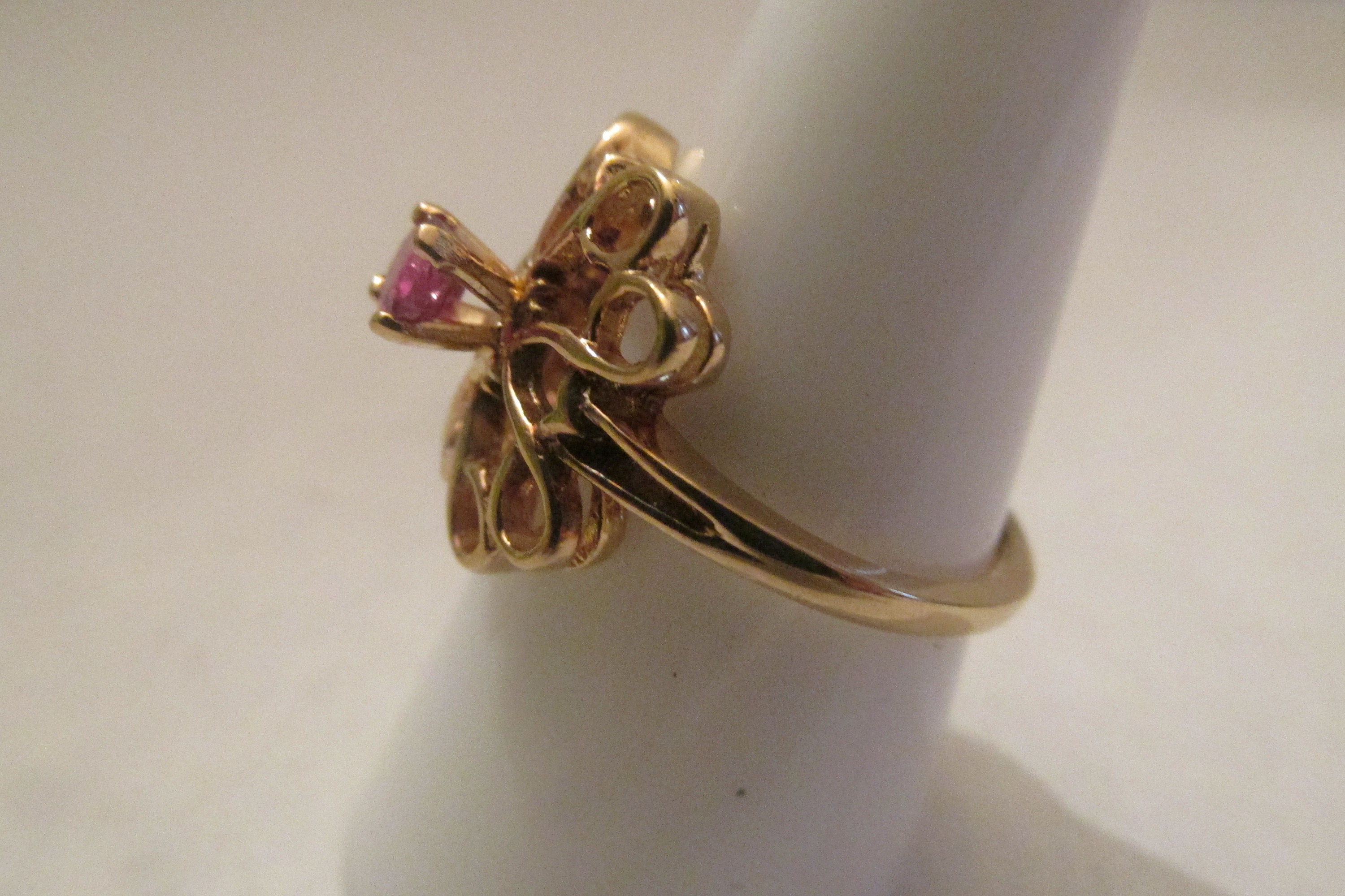 Vintage Sterling Silver Vermeil Ruby Avon Representative Award Ring ...