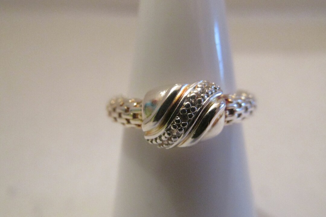 Vintage Sterling Silver Textured Mesh Band Ring (size 6) - Etsy