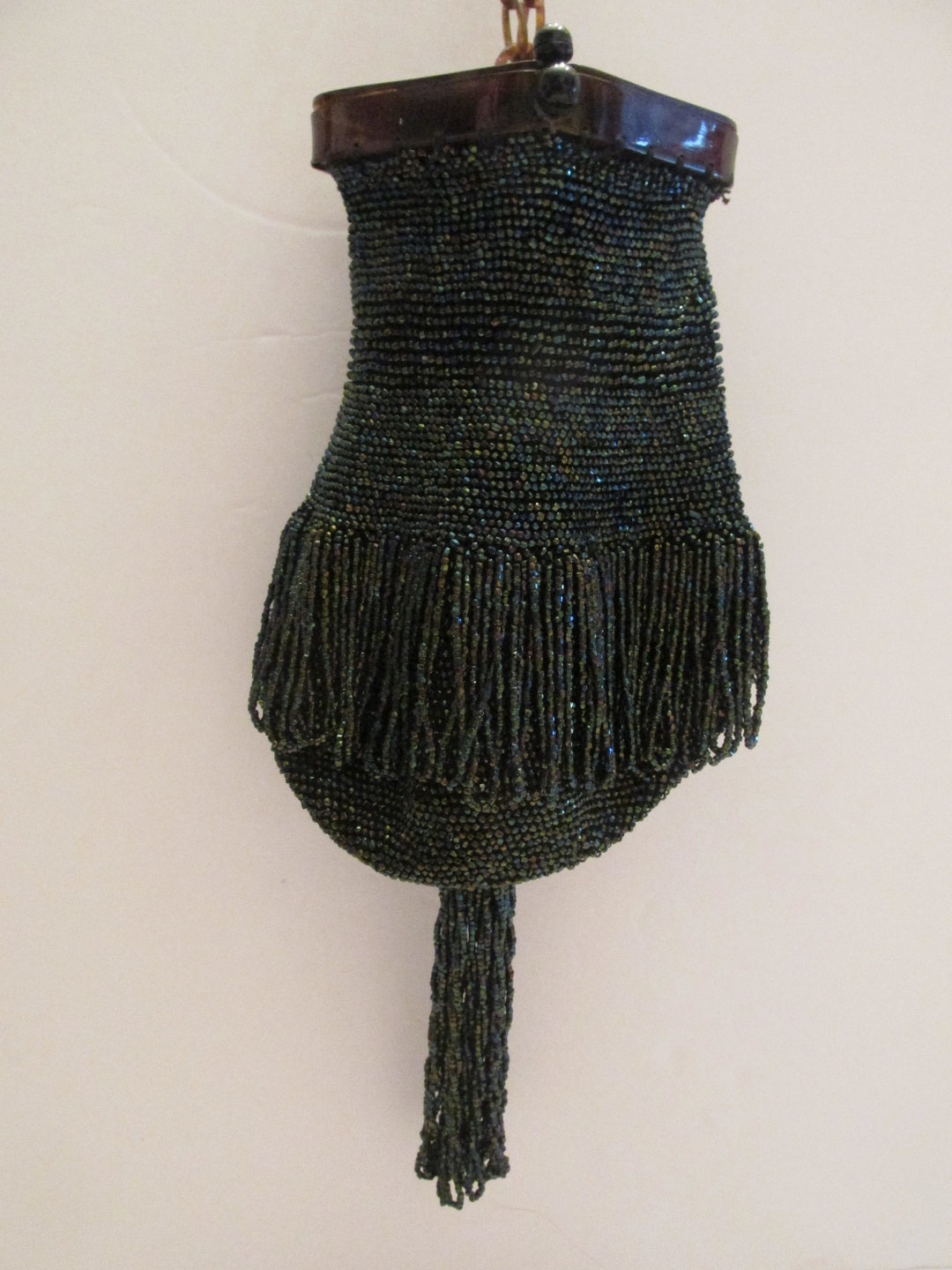 Gorgeous Art Deco Beaded Handbag With Tassel and Mirror - Etsy