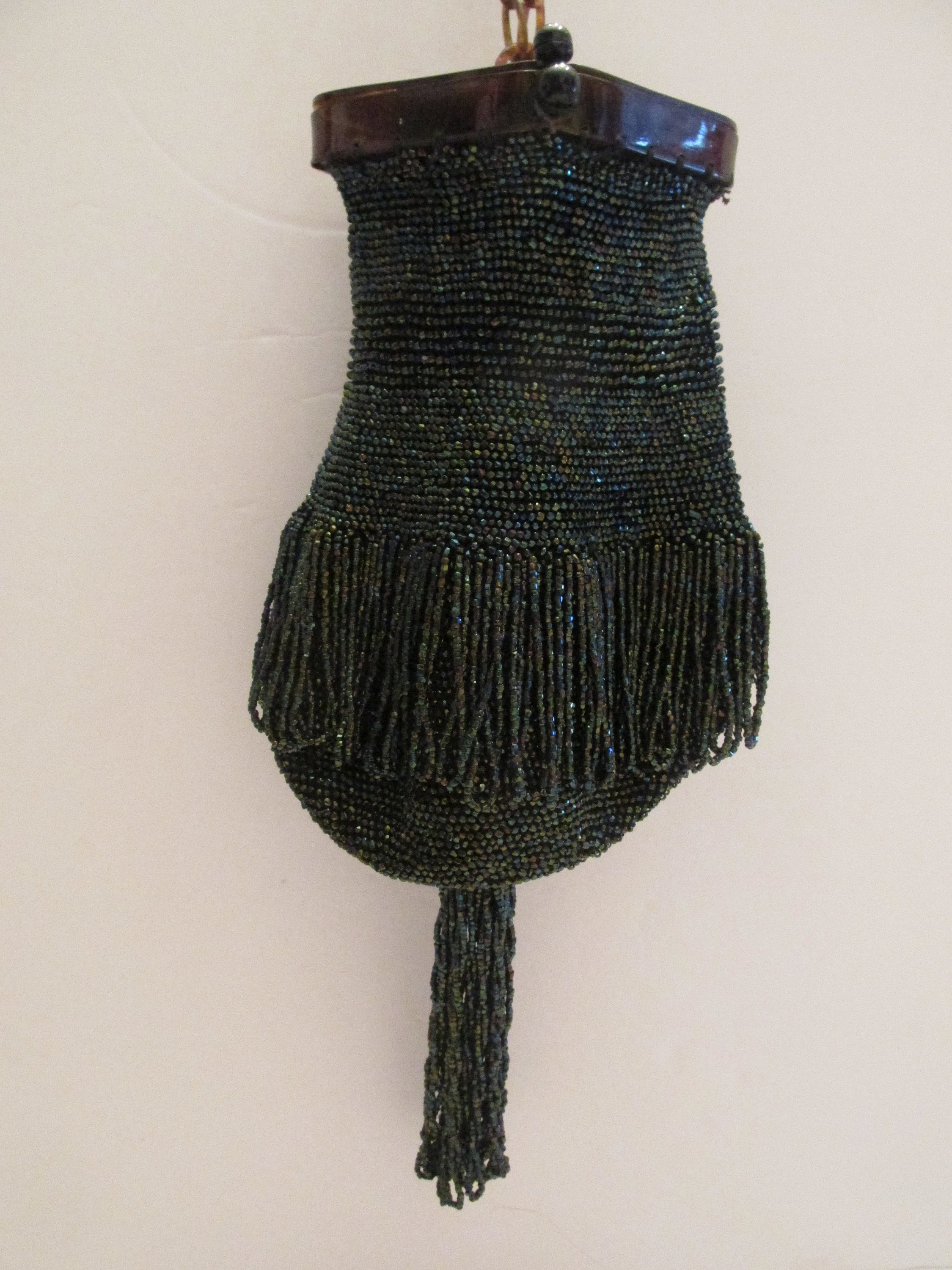 Gorgeous Art Deco Beaded Handbag With Tassel and Mirror - Etsy