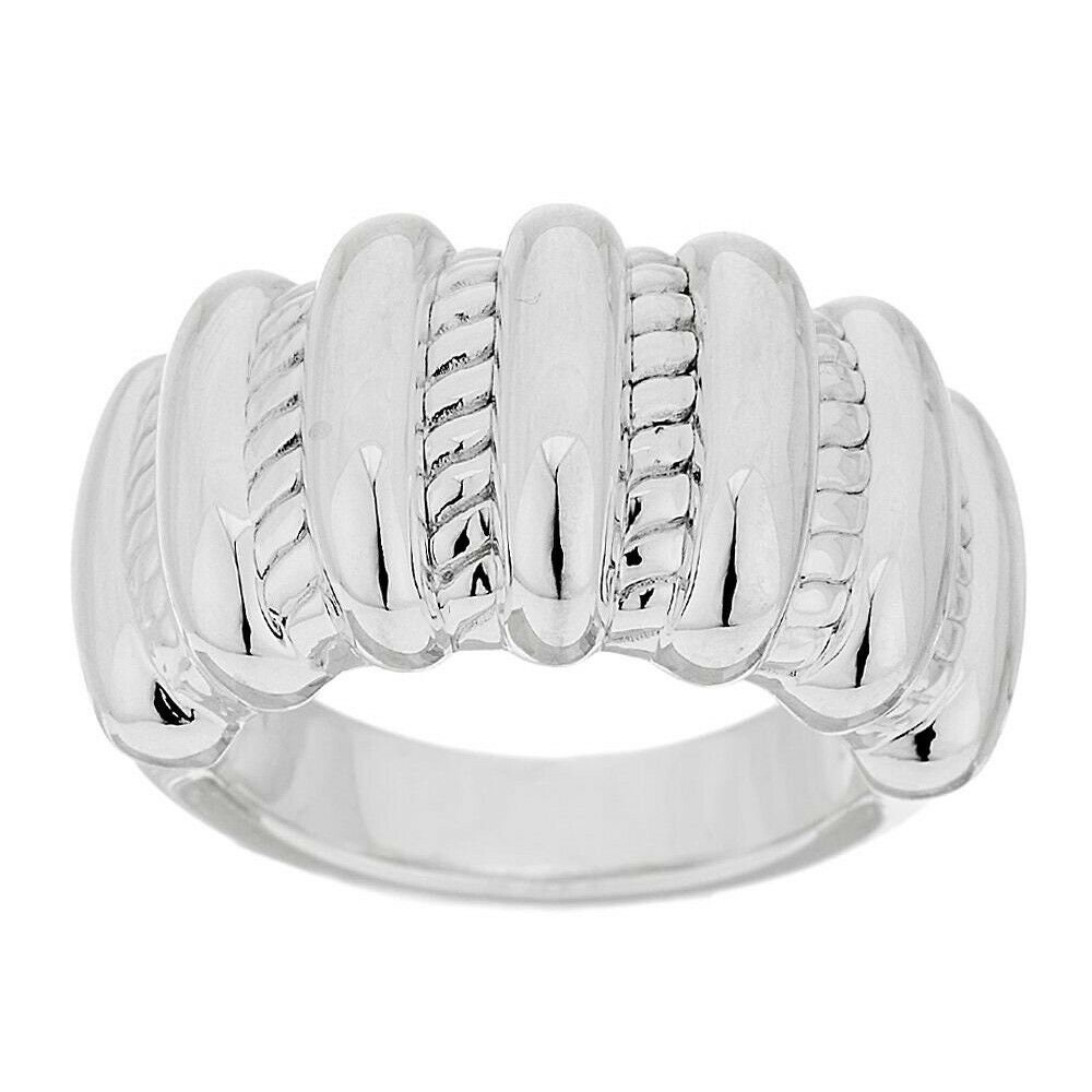 Vintage QVC Highly Polished Textured Band Ring (size 6) Brand New - Etsy