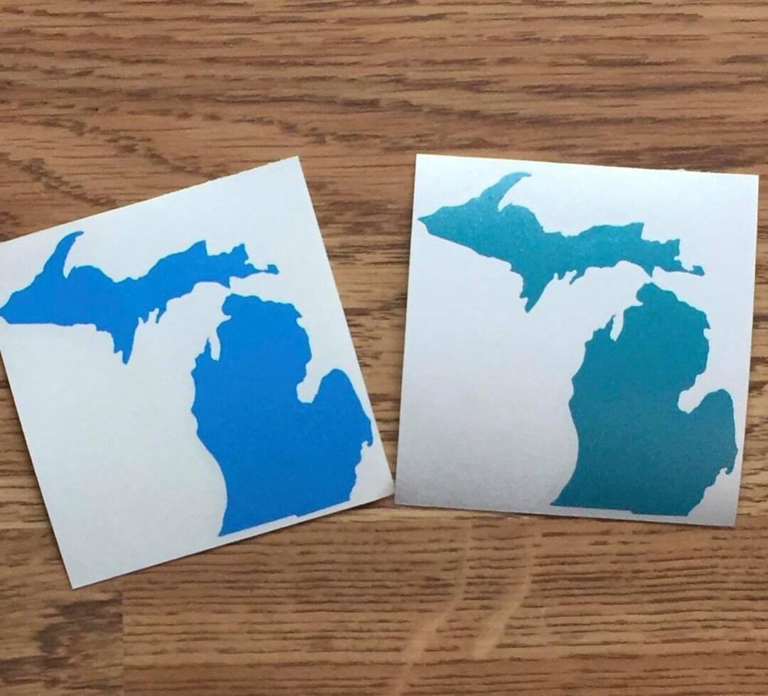 State of Michigan Outline Vinyl Bumper Sticker - Etsy