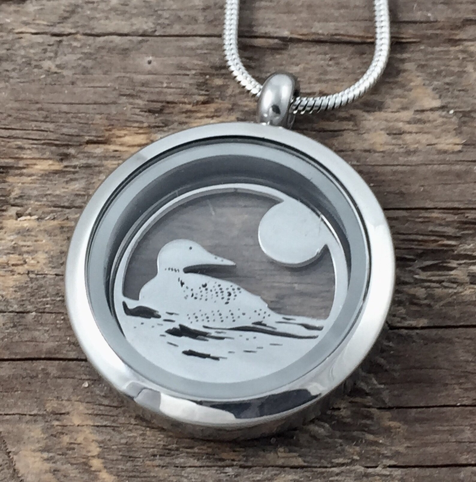 Loon Glass Locket - Etsy