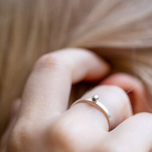 Tiny Dot Ring Dot Silver Ring Minimalist Dot Ring Sterling | Etsy