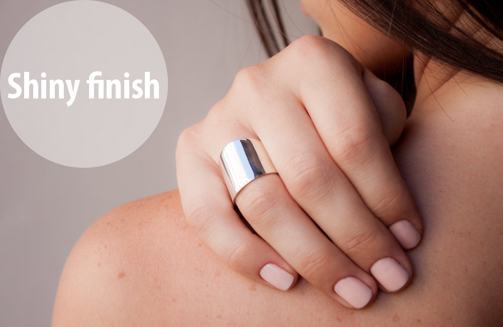 Long Silver Ring Large Silver Ring Wide Tube Ring Extra - Etsy Israel